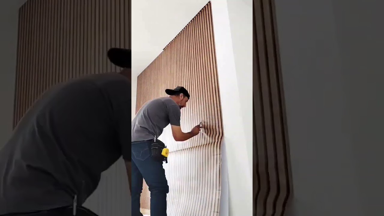 Louvre pattern wallpaper|wooden effect Wallcovering|Louvre type  wallpaper|wooden strips wallpaper|