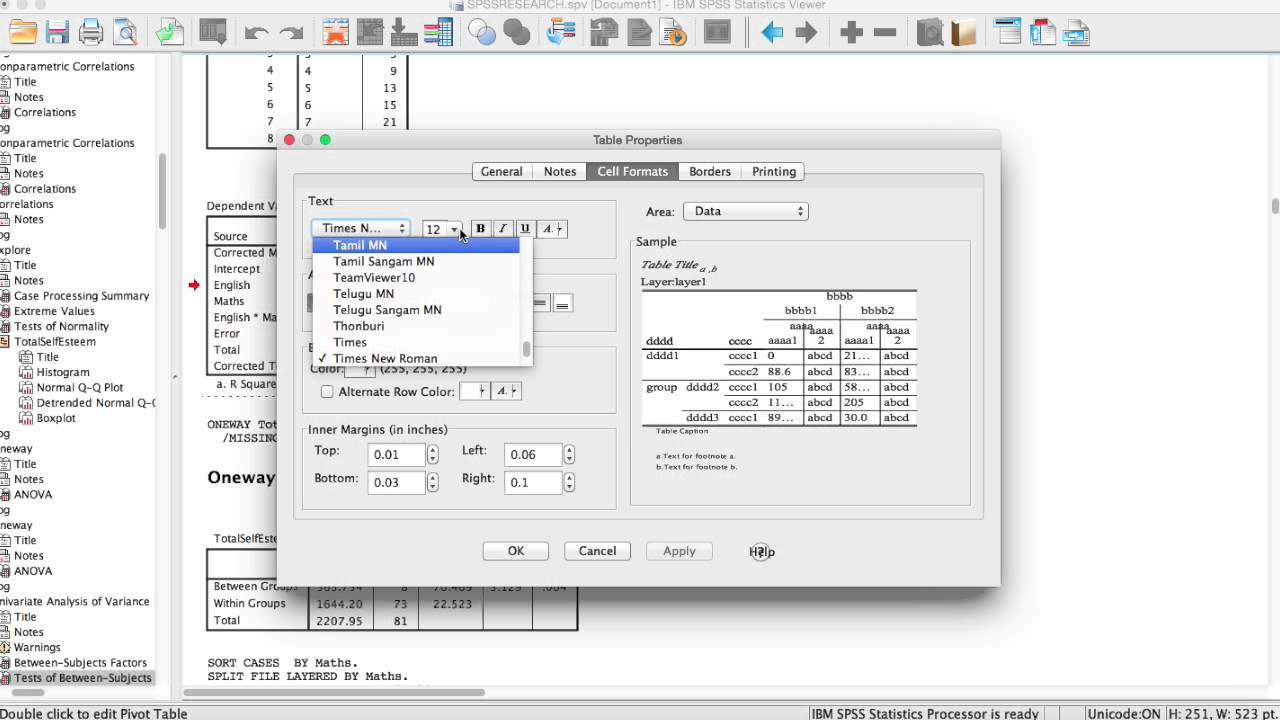How To Transform SPSS tables To APA Format Automatically