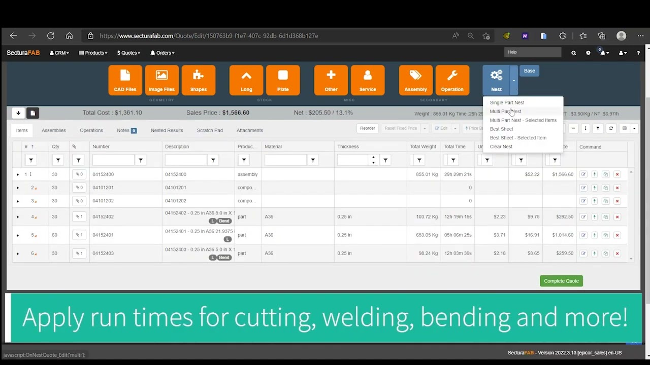 EPICOR Integration with SecturaFAB