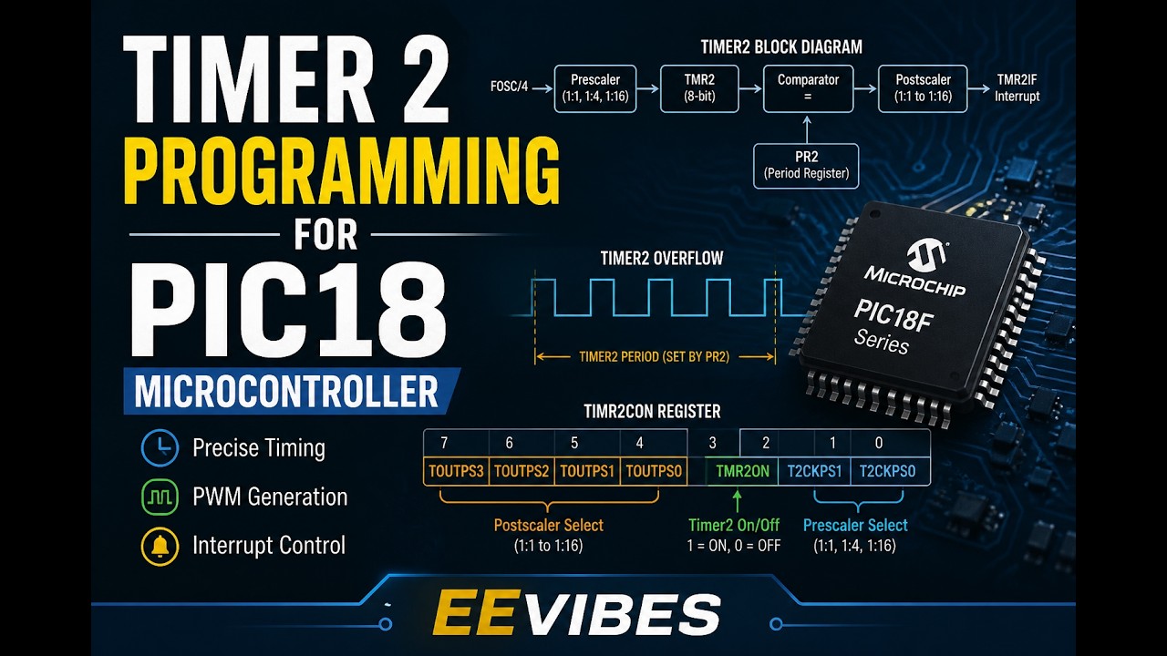 Lecture 36: Timer 2 Programming for PIC18 Microcontroller: || Timer Programming Lecture