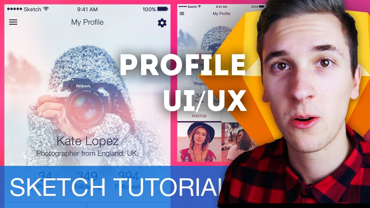 First Sketch Tutorial 2017! Profile UI/UX • Sketchapp Tutorial / Sketch 4 Tutorial
