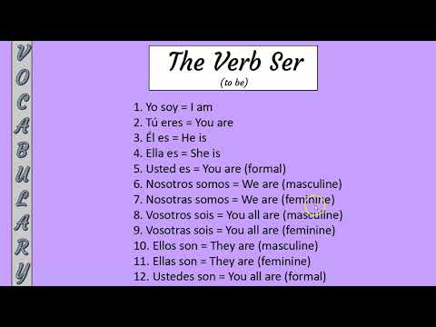 Learn the pronunciation of all the conjugating forms of the verb ser
