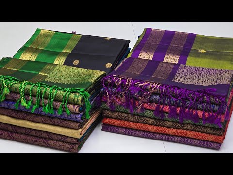 Traditional Kanchi Border Pure Silk Sarees || Best Silk Sarees Shop in Coimbatore || Online shopping