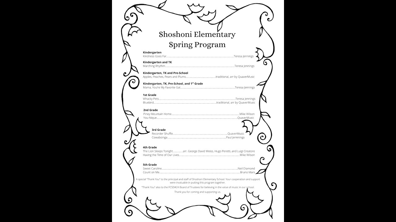 Shoshoni Elementary Spring Program