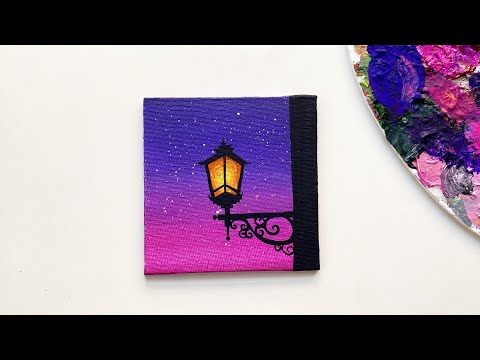 Easy Mini Canvas Painting Tutorial | Acrylic painting for beginners (#8daysofAcrylic -1)