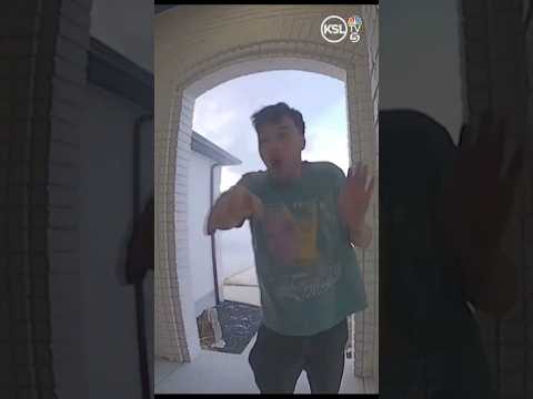 Doorbell camera captures neighbor reactions of a house fire