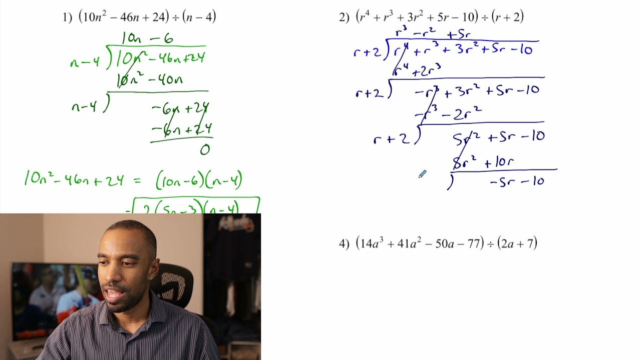 Dividing Polynomials (practice problems)
