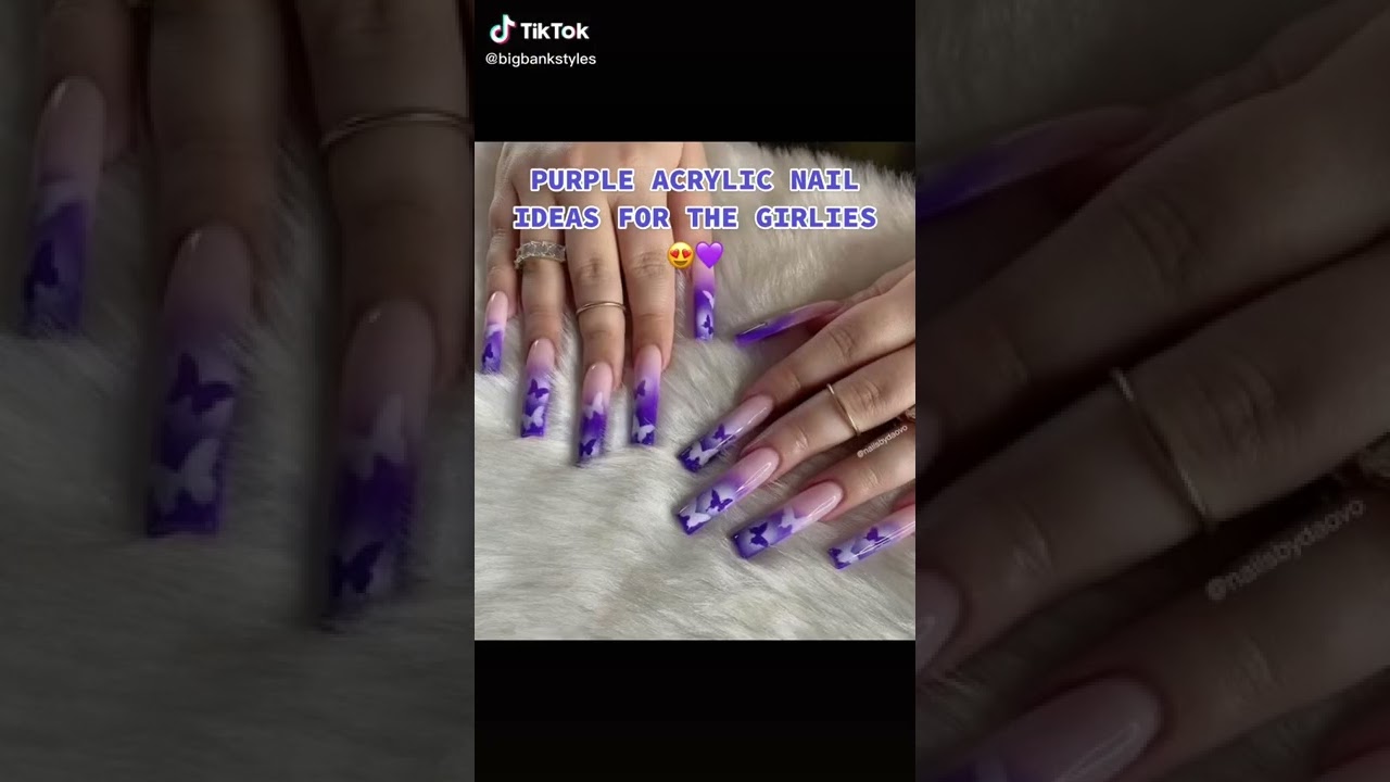 PURPLE ACRYLIC NAIL IDEAS FOR THE GIRLIES