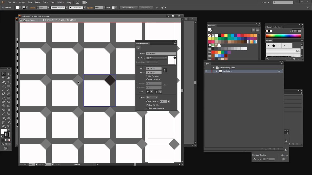 Create a Vintage Floor Tile Pattern in Illustrator - Making Seamless Tile Patterns