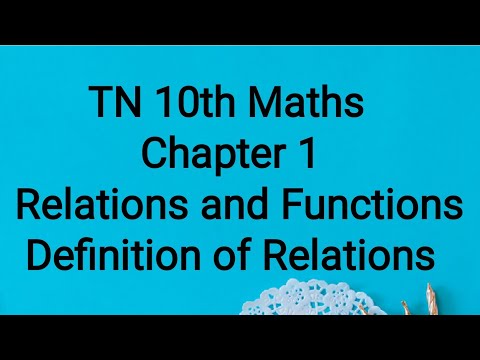 TN 10th Maths Definition of Relation...