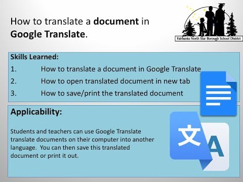 How to translate a document from your computer in Google Translate.