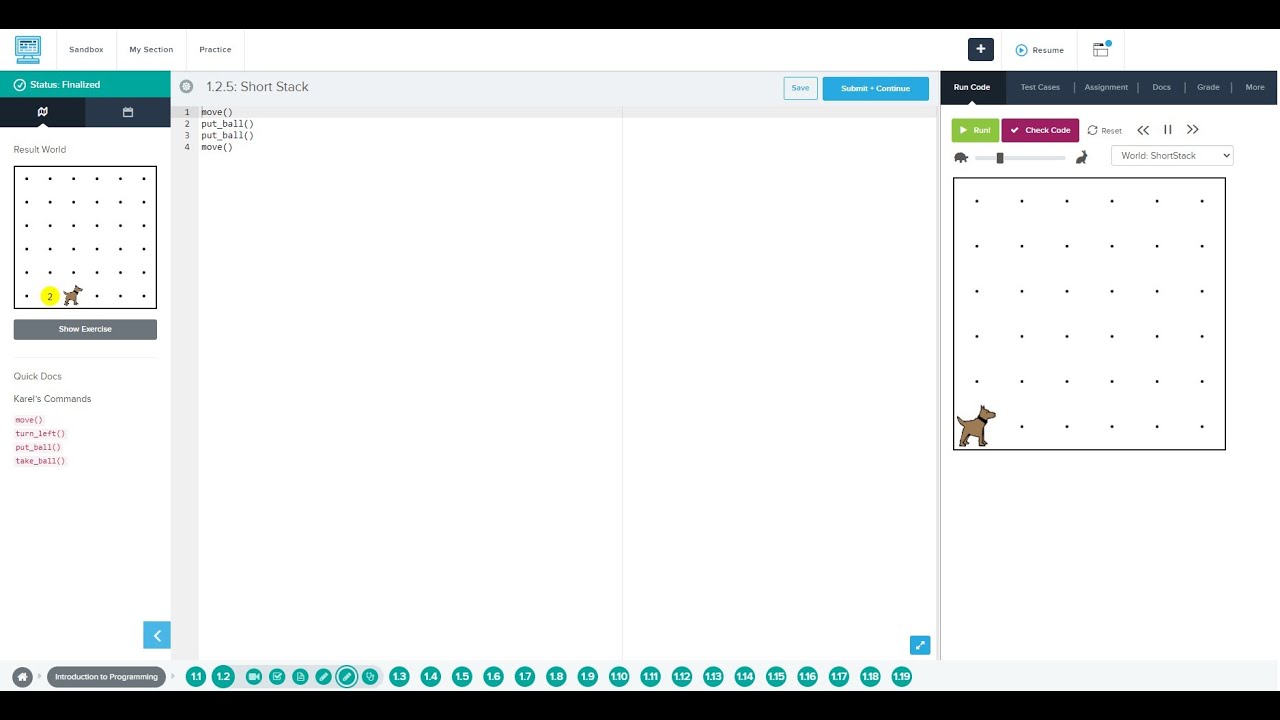 1.2.5: Short Stack codehs python