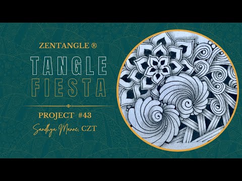 Tangles M-ANNING, CYME, SANDSWIRL, BATON Tangle Fiesta #43