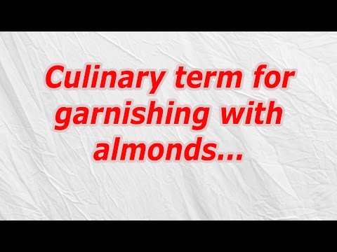 Culinary term for garnishing with almonds (CodyCross Answer/Cheat)