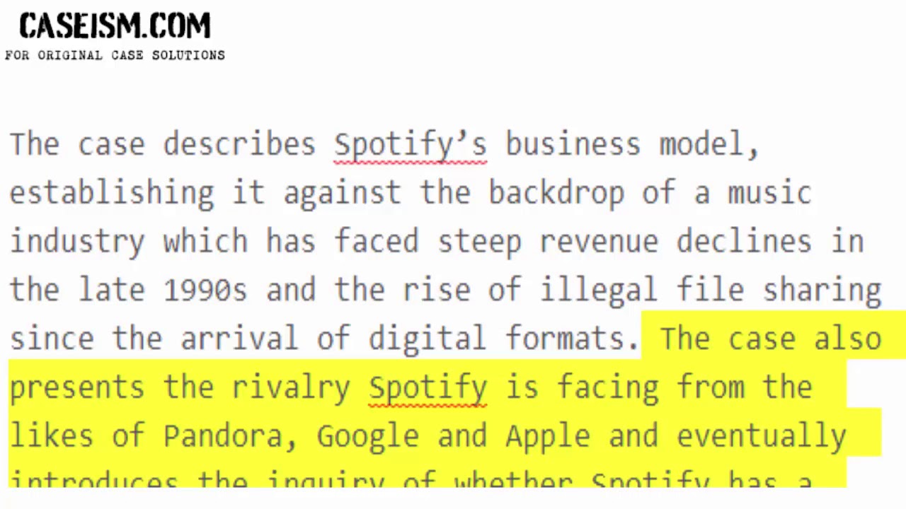 Spotify: Face the Music Case Study Help - Caseism.com