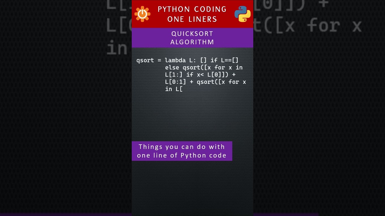 All Python One-Liners | Solve Problems using just One Line Code