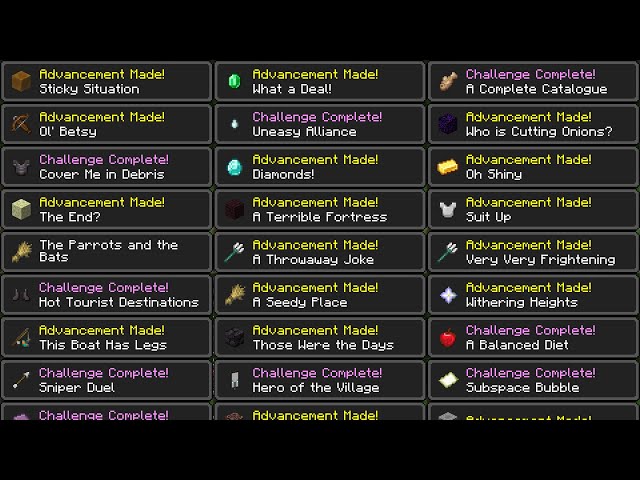 Achievements in Minecraft- List of all Achievements & How to earn