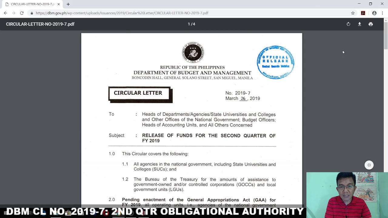 HOW TO SETUP DBM CL NO 2019-7 IN THE BMS