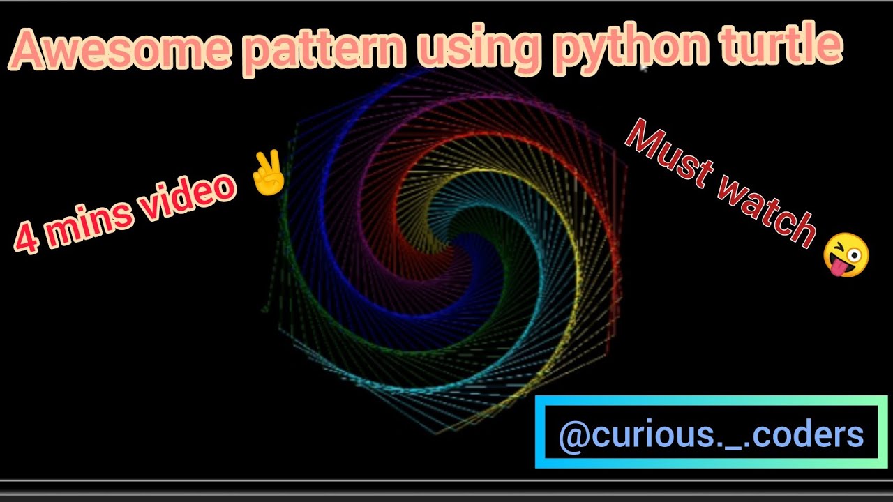Amazing pattern using python turtle | Create pattern using python turtle | Curious coders #youtube