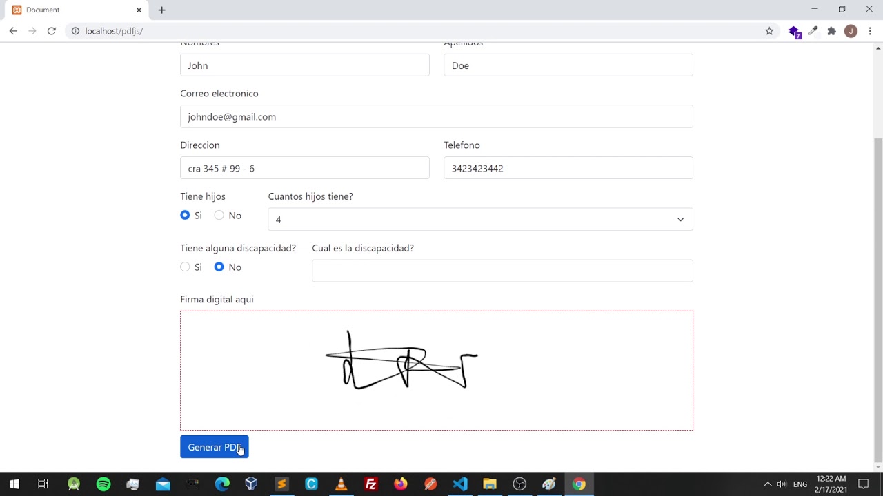 Llenar un formulario en formato de imagen (JPG, PNG) desde un formulario en HTML y generar PDF 1/2