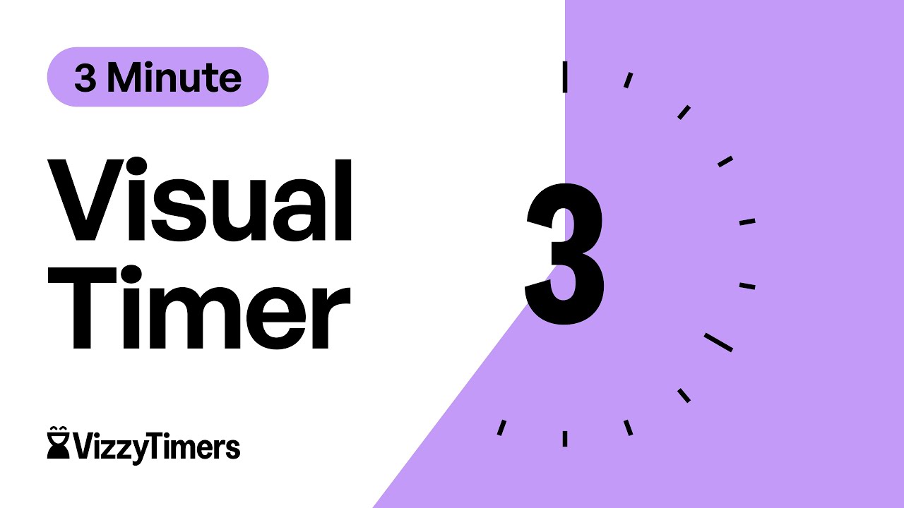 3 Minute Visual Countdown Timer For Classroom, Parents, Kids, ADHD Focus, Workouts by Vizzy Timers