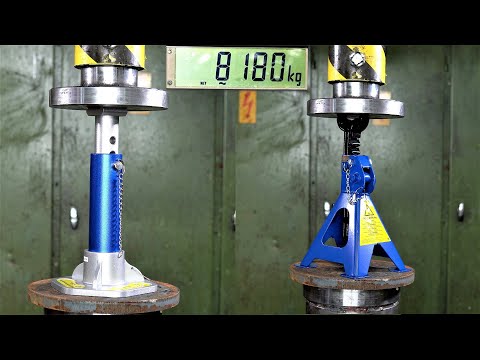 Watch a Hydraulic Press Test the Limits of Jack Stands - Video