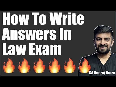 How to write answers in Law exam Video Lecture - B Com