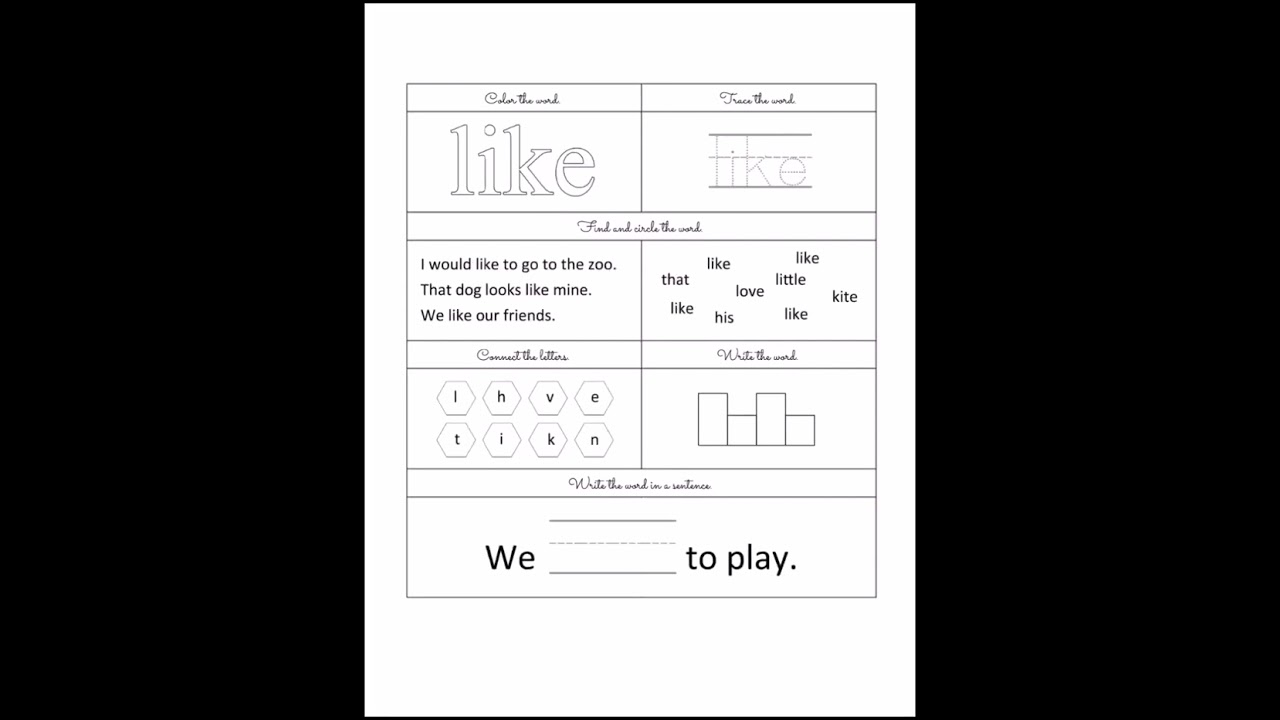 Sight Word Worksheets, 50-Pages Printable: Montessori Inspired