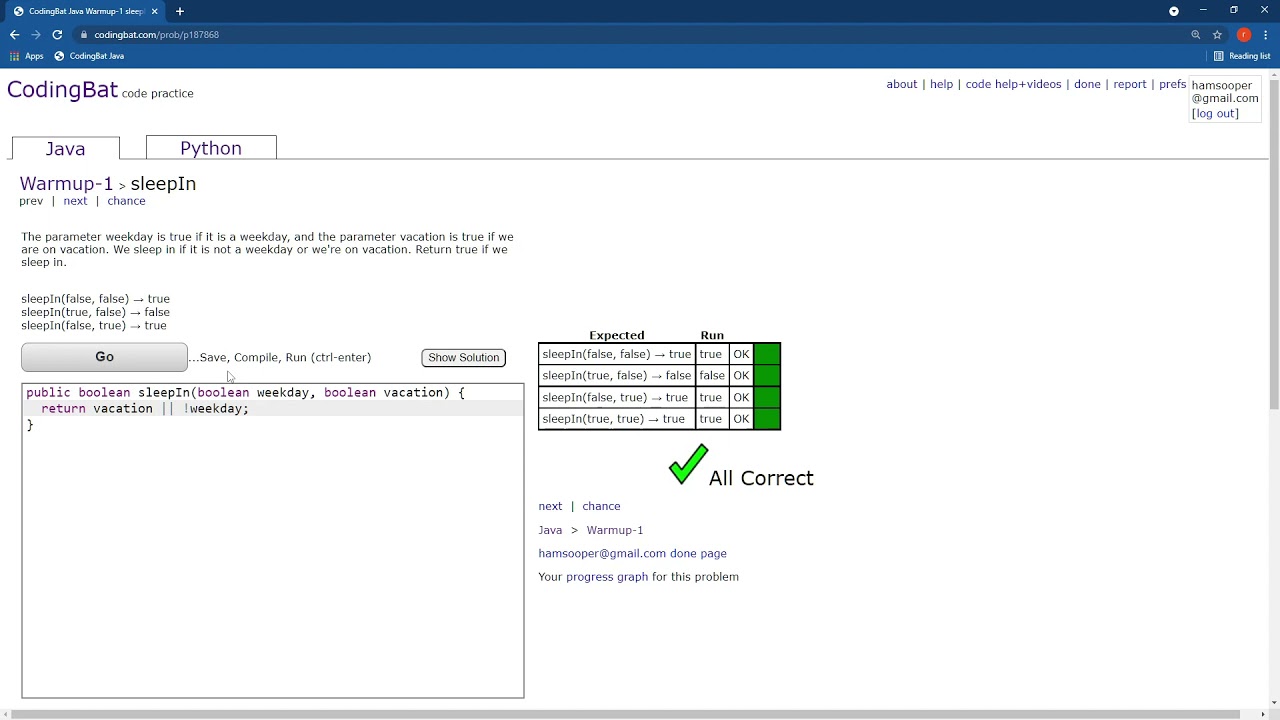 CodingBat Walkthrough:  Warmup-1