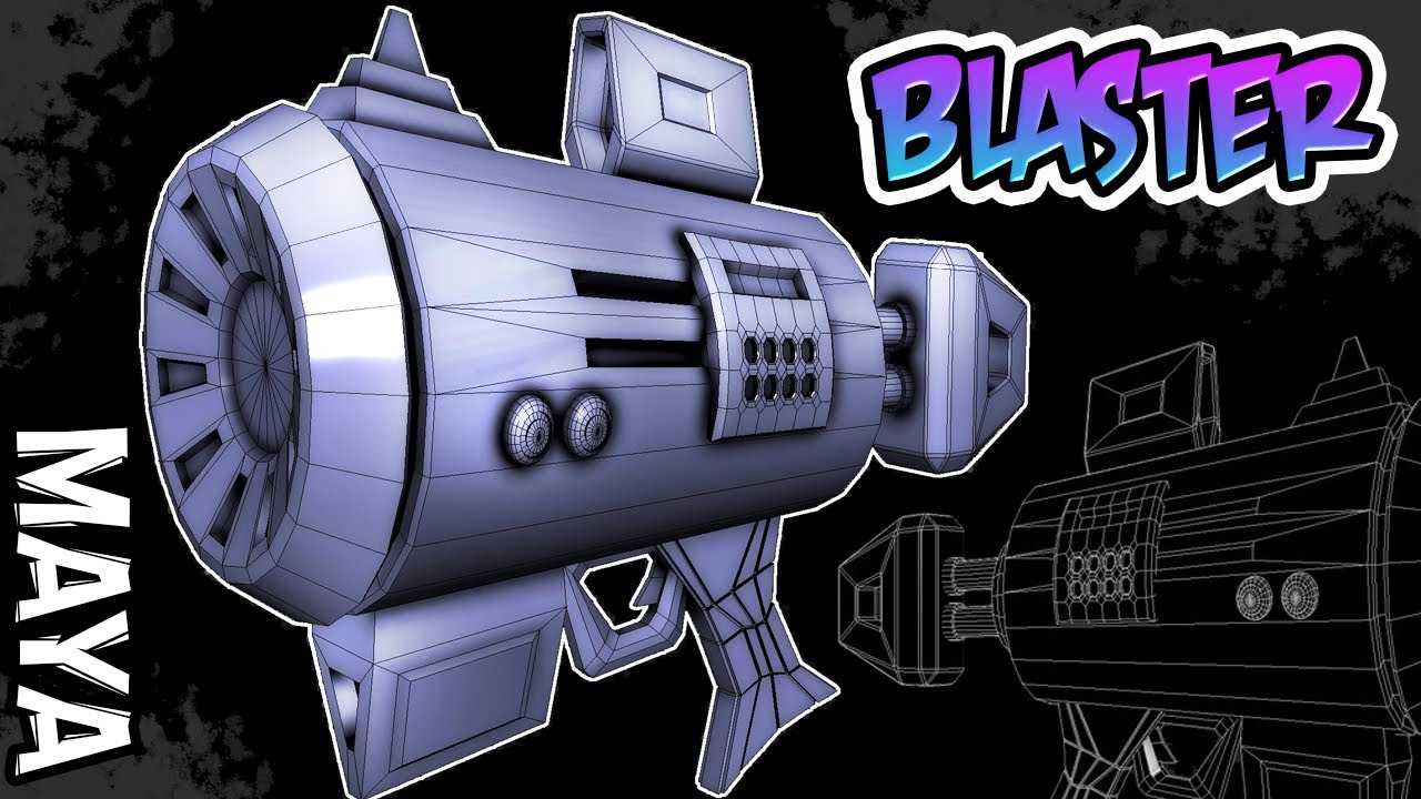 Stylized Sci-Fi Weapon in Maya – Lowpoly Modeling Workflow