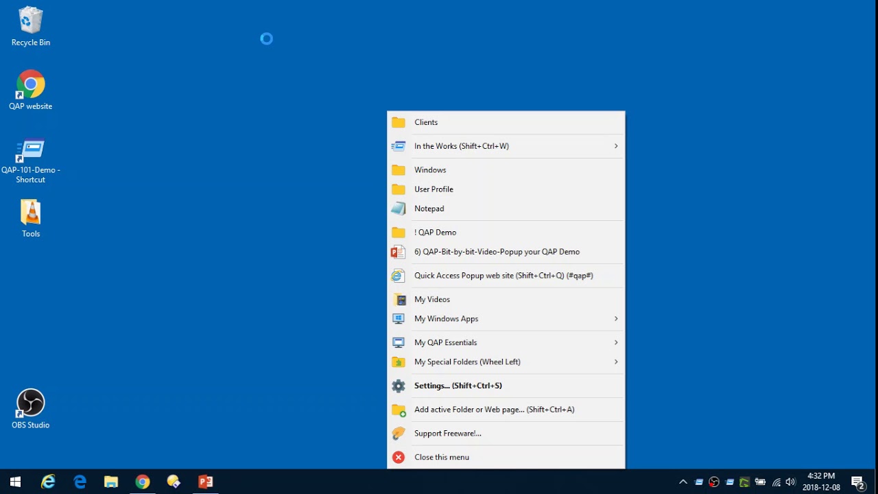12 ways to popup your Quick Access Popup menu - QAP Bit by Bit Videos