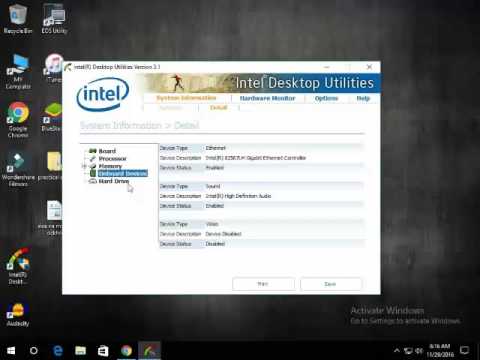 how to check computer specification and temprature with Intel desktop utilities