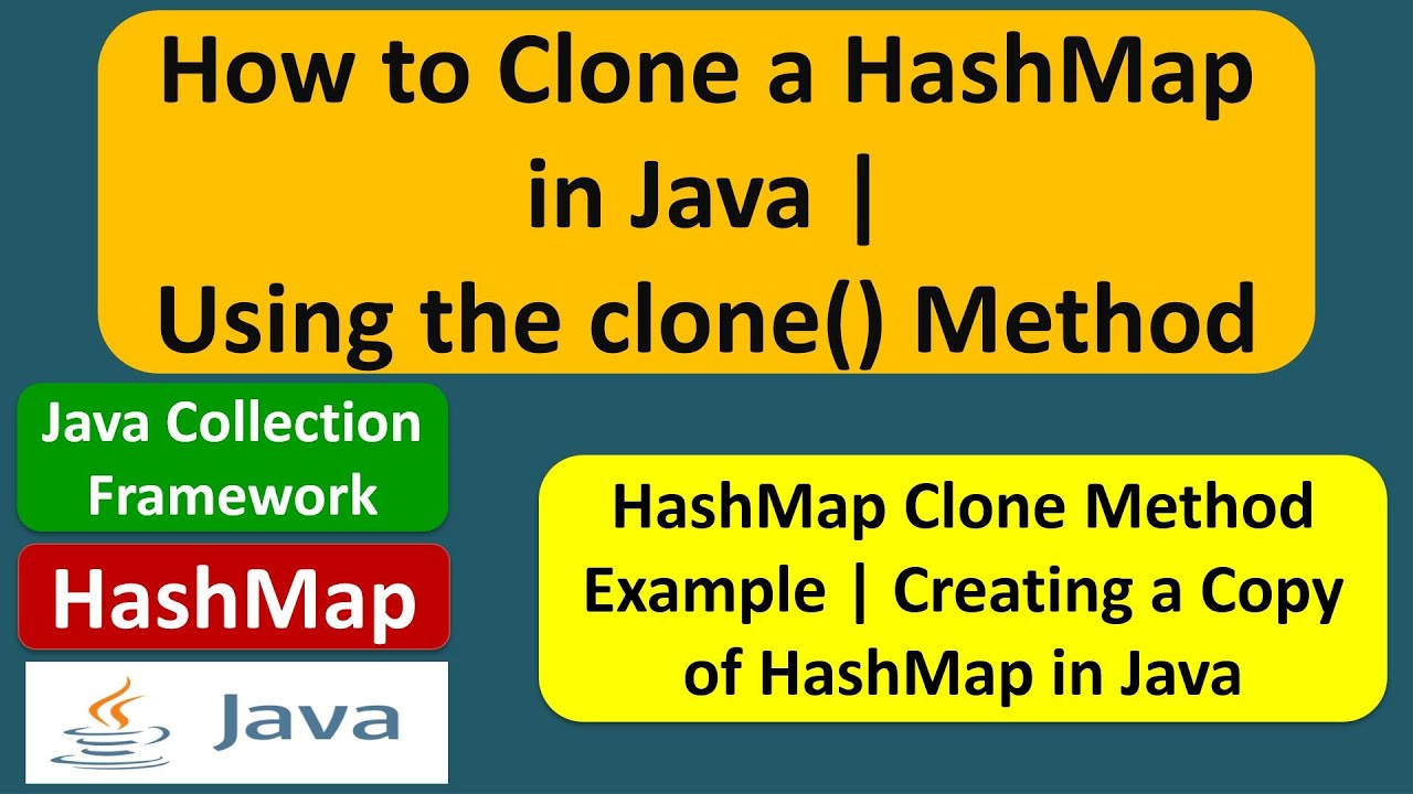 How to Clone a HashMap in Java | Using the clone() Method  | Java Collection Framework