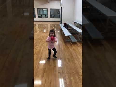 5 year old with Lca & Joubert walking around the gym for the first time.
