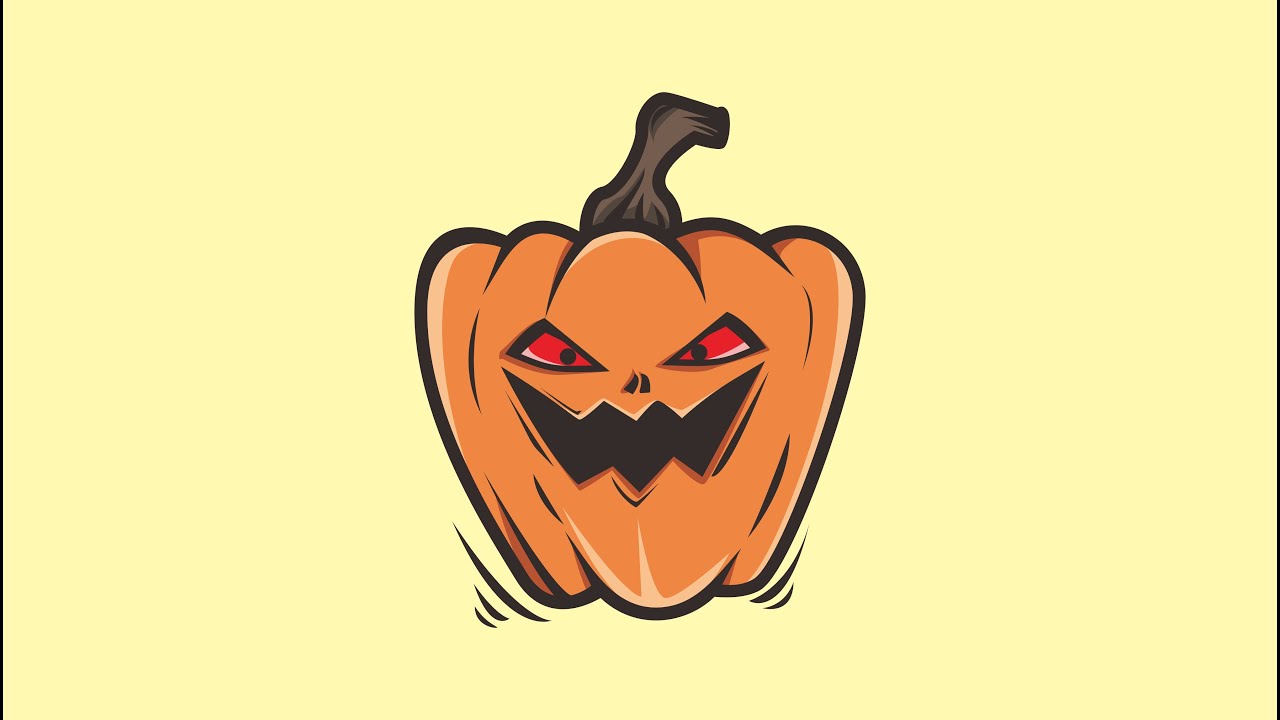 drawing vector cartoon PUMPKIN HALLOWEEN using coreldraw #shorts