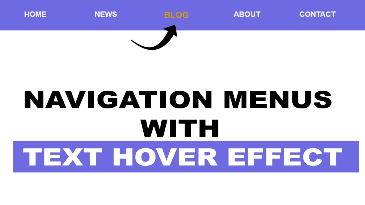 Navigation Menus with Text Hover Effect  ||  HTML and CSS : For Beginner