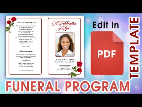 Editable PDF Funeral Program Templates