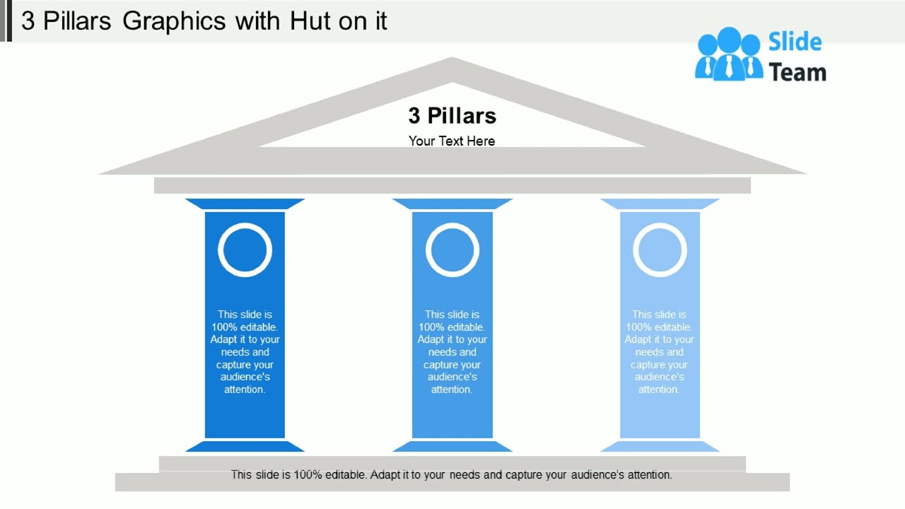 3 Pillars Graphics With Hut On It