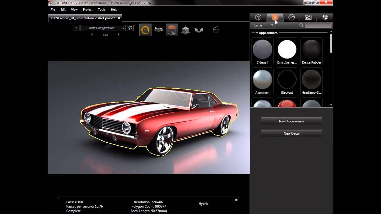 SOLIDWORKS Visualize Tutorial Interface Overview