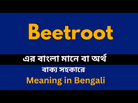 Beetroot Meaning in Bengali / Beetroot শব্দের বাংলা ভাষায় অর্থ অথবা মানে কি