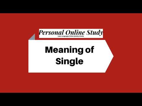 Meaning of Single