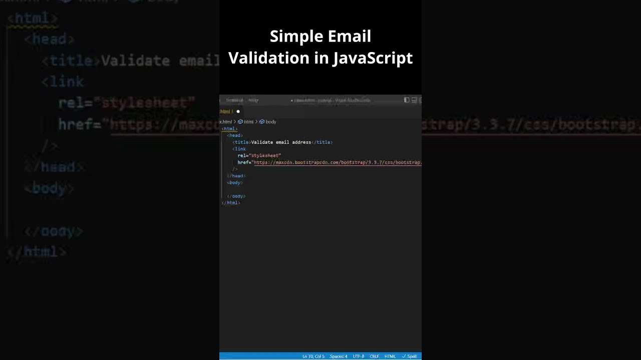 Simple Email Validation in JavaScript - JavaScript Tutorial For Beginners 2022