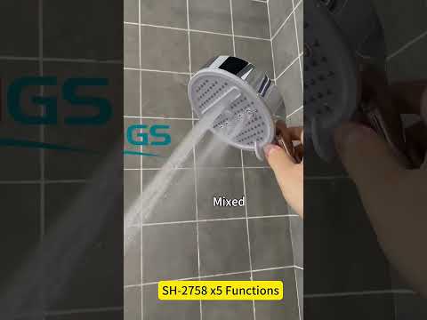 2758- New12cm Diameter 5 Function ABS Plastic Handheld Shower Head with Chrome Finishing