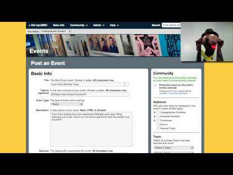 myUMBC 3 Beta: Posting an Event