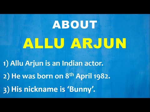 About Allu Arjun | in English | My Favourite Actor Allu Arjun | Biography of Allu Arjun