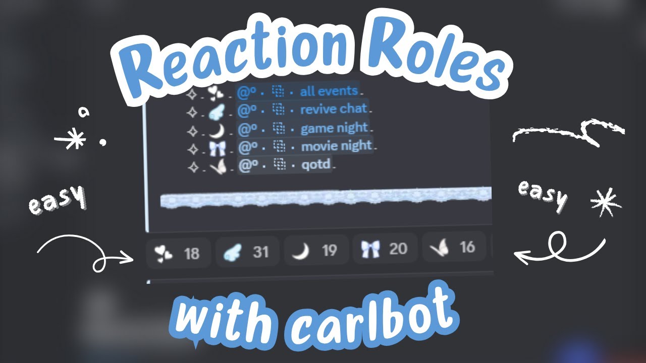 How to add reaction roles with carl bot + unique & verify reaction role commands !˚°｡˚☁