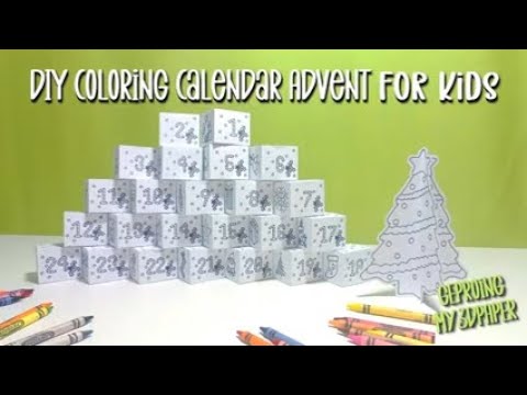 DIY Advent Coloring Calendar for Kids - How to Assemble - SVG Templates for Cricut /Silohuette Cameo