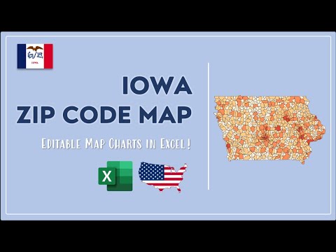 Iowa Zip Code Map in Excel - Zip Codes List and Population Map