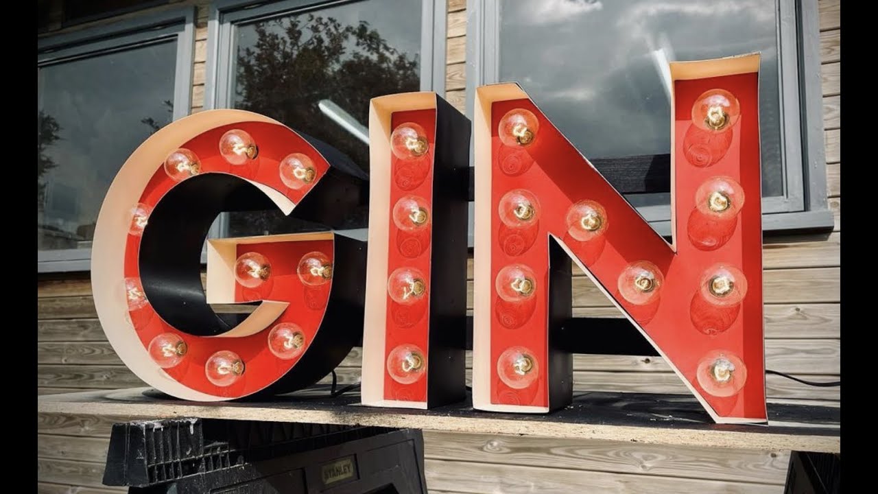Making the Gin Cart Sign (retro marquee lettering)