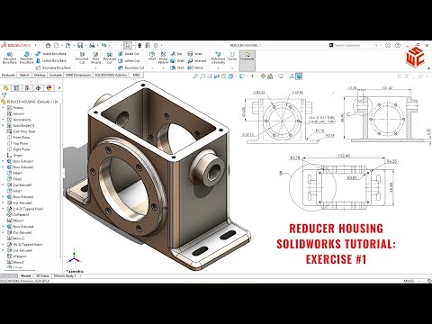 Design a Reducer Housing in SolidWorks | Beginners Exercise #1
